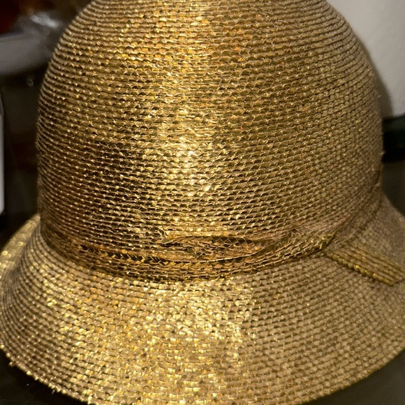 frank clive | Accessories | Frank Olive Vintage Gold Woven Straw Hat ...